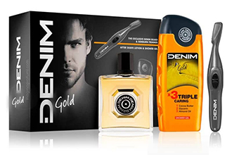 Denim Gold Set Regalo e Regola Basette - Bidoo